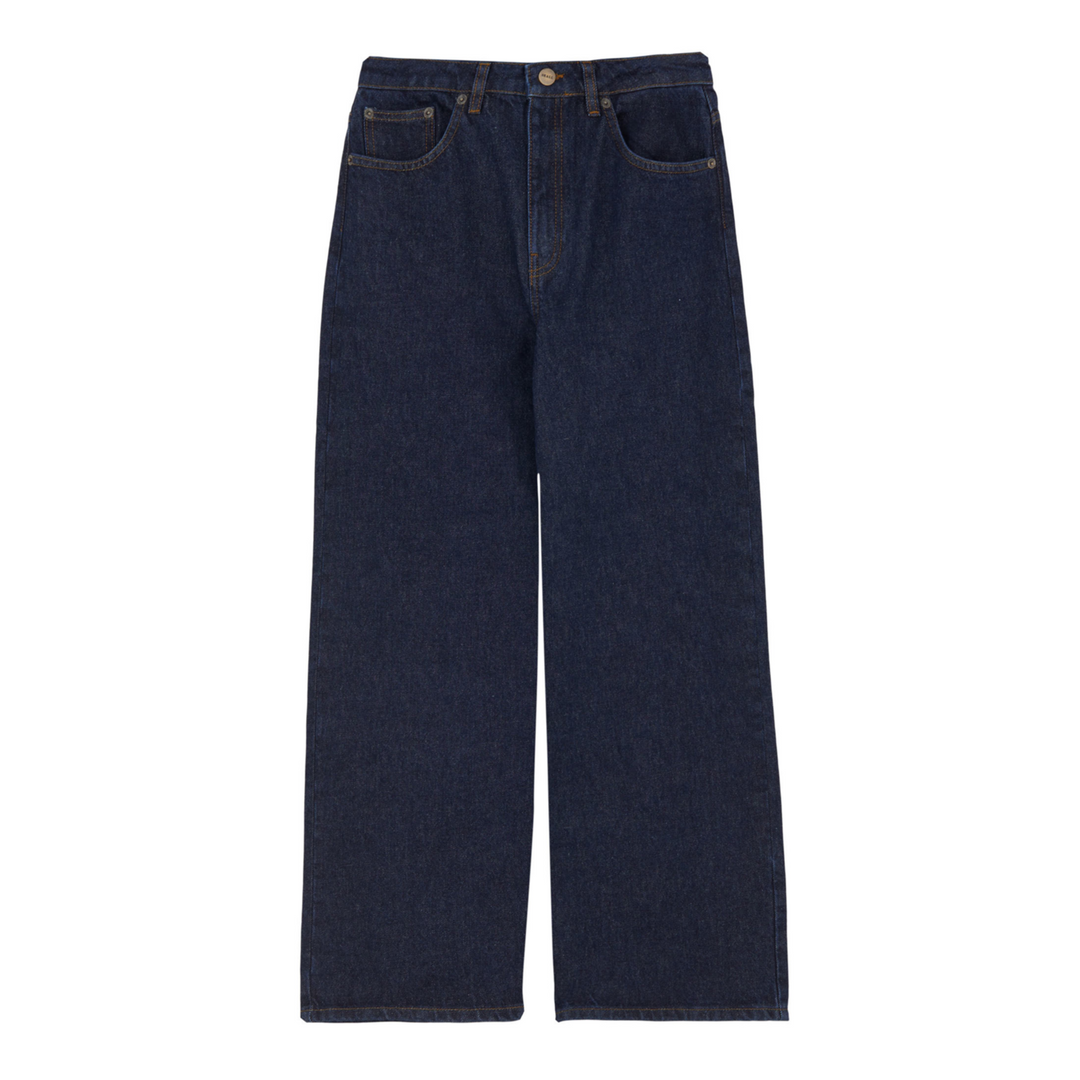 Køb Willow Wide Jeans Denim Indigo Blå Bukser fra Skall Studio - Indigo ...